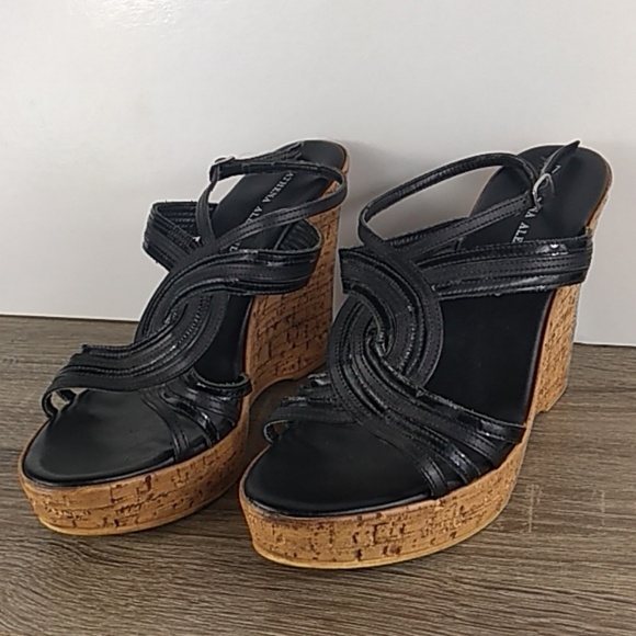 Athena Alexander | Shoes | Athena Alexander Black Wedge Sandal ...